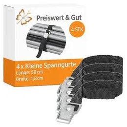 Pro Plus 4x Kleine Spanngurte f&uuml;r Fahrradtr&auml;ger Set mit Metallklemmschloss L&auml;nge 50cm x Breite 1,8cm sichere Befestigung