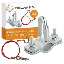 Pro Plus Abrei&szlig;seil L 1,5m mit Holland&ouml;se mit Feder 12 x 10 x 4 cm aus Verzinktem Stahl f&uuml;r die Anh&auml;ngerkupplung zur Absturzsicherung Anh&auml;nger Zubeh&ouml;r