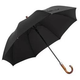 Automatik Stockschirm Schwarz sturmfest &Oslash;116 cm - Regenschirm f&uuml;r Herren Damen &ndash; Eleganter Stockschirm mit Holzgriff f&uuml;r 2 Personen