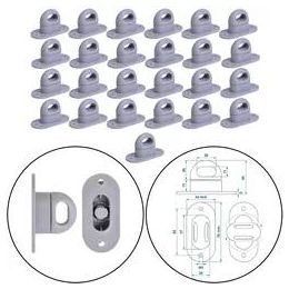 Pro Plus 25 x Planen Drehverschl&uuml;sse, hellgrau, Polyamid, f&uuml;r Oval&ouml;sen 42 x 22 mm, H&ouml;he 40 mm, Bohrungsabstand 51 mm, L&auml;nge 67 mm