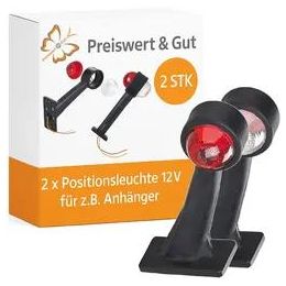 Pro Plus 2 x Begrenzungsleuchte mit E9 f&uuml;r Anh&auml;nger, Trailer und LKW &ndash; Flexibel &ndash; sto&szlig;fest, beidseitig montierbar, inkl. Leuchtmittel