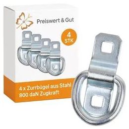 Pro Plus 4 Zurrb&uuml;gel aus Stahl f&uuml;r Ladungssicherung &ndash; 800 daN Zugkraft, 58 x 60 mm D-Ring, 180g pro St&uuml;ck &ndash; Ideal f&uuml;r Lkw und Anh&auml;nger