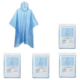 5x Regencape f&uuml;r Damen Herren Regenponcho Transparent 130x124cm Leicht Durchsichtig und Blau Wasserdichter Regenumhang