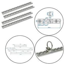 4x Verzurrschiene f&uuml;r Anh&auml;nger bis ca. 500 kg Airlineschiene 30 cm &ndash; Befestigungsschiene f&uuml;r Ladungssicherung Schiene