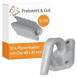 Pro Plus 10x Befestigungshaken ca. 48x45 mm f&uuml;r Anh&auml;nger Plane Planenhaken Kunststoff Haken zur sicheren Fixierung als Ladungssicherung Spannhaken und Zurr&ouml;sen