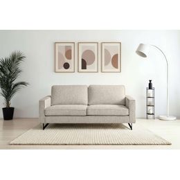2-Sitzer Home Affaire, B:166cm H:85cm T:97cmcreme, 100% Polyester, Sofas, "Pinto, 166 cm, Cord, Chenille, Lederoptik", mit Keder, schwarze