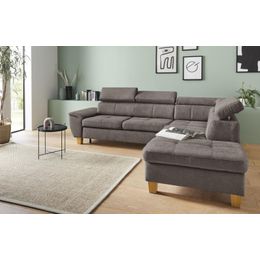 Ecksofa, B:266cm H:79cm T:232cm, braun, exxpo - SOFA FASHION, Luxus-Microfaser Vintageoptik (100% Polyester);Webvelours (92% Polyester, 8% Nylon),