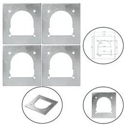 Pro Plus Gegenplatte 142&times;132mm &ndash; Montageplatte f&uuml;r Zurrmulde - Zurrhaken, Zurr&ouml;se 4er-Set