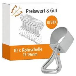Pro Plus Rohrschelle 10 Stk Rohrhalterung Rohrbefestigung Rohrklemme 17-19 mm 10er Set