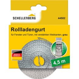 Schellenberg Rollladengurt "Mini 14 mm, 4,5 m, zur Bedienung eines Rollladens mit Gurtwickler", B/L: 1,4cm x 450cm, 1 Stk., grau, Seile, Gurtband in
