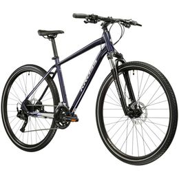 Crossrad KROSS "Crossrad Herren 28" Evado 5.0 blau 18 G&auml;nge" Gr. 53, blau, schwarz, Fahrr&auml;der, Herren, 53cm, 28 Zoll (71,12cm) hinten: 28 Zoll (71,12cm)