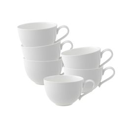 Villeroy & Boch VILLEROY & BOCH Tasse "Kaffeetassen New Cottage Basic 150 ml 6er Set weiß", weiß, Trinkgefäße