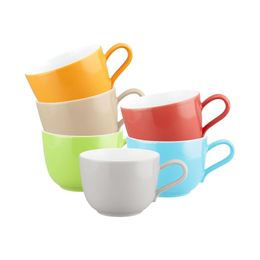 Seltmann Weiden Tasse "Kaffeetassen Liberty Pure Colors 260 ml 6er Set", 6 tlg.mixed, Trinkgef&auml;&szlig;e