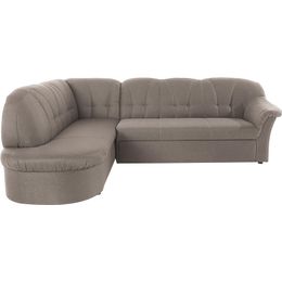 Ecksofa DOMO collection, B:246cm H:82cm T:180cm, grau, 100% Polyester, Wohnzimmer, Sofas, "Pegnitz, zeitlose und elegante Rückensteppung, Breite