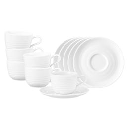 Seltmann Weiden Tasse "Kaffeetassen mit Untertassen Terra 260 ml 6er Set", 12 tlg., wei&szlig;, Trinkgef&auml;&szlig;e