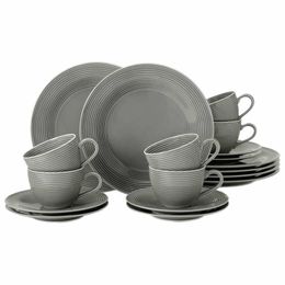 Seltmann Weiden Geschirr-Set "Kaffeeservice Beat Color Glaze 18er Set"perlgrau, Geschirr-Sets