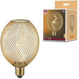 Paulmann LED-Leuchtmittel "Metallic Glow Standard 230V LED Globe dimmbar Messing", L:16cm Ø:11cm, grau, Leuchtmittel