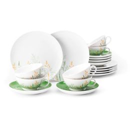 Seltmann Weiden Teeservice "Geschirr-Set, 18 Teile, Liberty Meadow Grasses, klein", 18 Stk., weiß, Geschirr-Sets, Tassen, Untertassen, Teller, Made