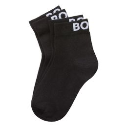 BOSS Damen Freizeitsocken "2P SH Logo CC W", Gr. 35, schwarz, Baumwollmischung, unifarben, Socken, mit eingestricktem BOSS Logoschriftzug