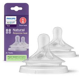 Philips Avent Flaschensauger "Natural Response SCY966/02", B/H/L: 6cm x 13,5cm x 6cm, transparent, Silikon, B:6cm H:13,5cm L:6cm, Flaschensauger, 2