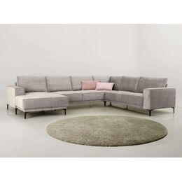 Wohnlandschaft OTTO HOME, B:342cm H:85cm T:260cm, grau, 100% Polyester, Sofas, "XXL Sofa Oland, Struktur, Flachgewebe, Luxus-Microfaser, Boucle",