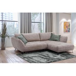 Ecksofa, B:282cm H:88cm T:187cm, braun, exxpo - SOFA FASHION, Wohnzimmer, Sofas, "Samoa, bequem&modern, mit Easy-Lift-Bettfunktion, Breite 282cm,