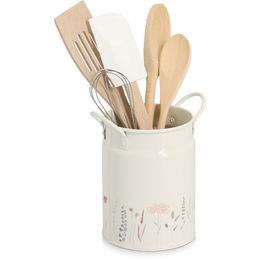 zeller PRESENT Kochbesteckhalter "Utensillienhalter "Flowers"", H:15,5cm &Oslash;:11cm, wei&szlig;, K&uuml;chenhelfer-Sets, Praktisch und dekorativ, 1250 ml