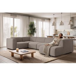 Wohnlandschaft OTTO HOME, B:367cm H:70cm T:206cm, grau, 100% Polyester, Sofas, "Merid U-Form, jederzeit durch Module erweiterbar, B/T/H: 367/206/70
