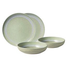 Geschirr-Set "Tafel-Set Perlemor Alga 4er Set gr&uuml;n", 4 tlg., gr&uuml;n, LIKE. BY VILLEROY & BOCH, Geschirr-Sets