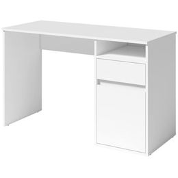 Schreibtisch Home Affaire, B:120cm H:76cm T:53cm, wei&szlig;, Jugendzimmer, Tische, "Tinsley", mit Schublade, und T&uuml;r, Breite 120 x53 cm