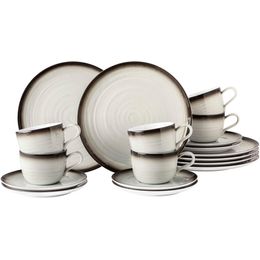 Seltmann Weiden Kaffeeservice "Geschirr-Set, 18 Teile, Terra Corso", 18 Stk., weiß, Geschirr-Sets, Tassen, Teller, Untertassen, Made in Germany, 18