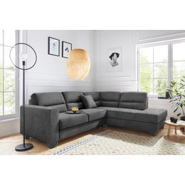 Ecksofa Trendmanufaktur, B:245cm H:85cm T:203cm, grau, Wohnzimmer, Sofas, "Chamber, zeitlos&modern, hoher Sitzkomfort, Breite 245cm, L-Form",
