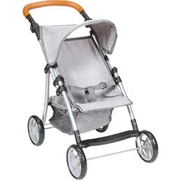 KNORRTOYS Kinder Puppenbuggy "Liba - Stone Brown", grau, Kunststoff, Metall, Stoff, B:35cm H:54cm T:44cm, Puppenwagen