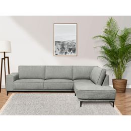 Ecksofa OTTO HOME, B:289cm H:85cm T:210cm, grau, 90%Polyester, 10% Nylon, Wohnzimmer, Sofas, "Casina", mit abgerundeter Ottomane, in einem weichen