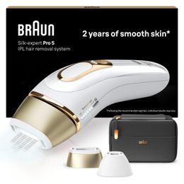 Braun Damen IPL-Haarentferner "Silk·expert Pro 5 PL5140", gold, IPL-Haarentferner, 2 Aufsätze, mit Aufbewahrungstasche