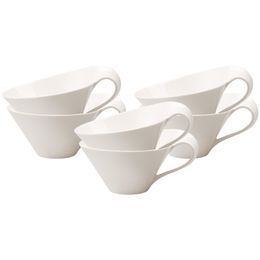 Villeroy & Boch VILLEROY & BOCH Tasse "Teetasse NewWave 220 ml 6er Set wei&szlig;", wei&szlig;, Trinkgef&auml;&szlig;e