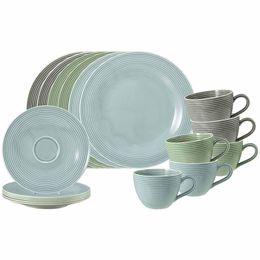 Seltmann Weiden Geschirr-Set "Kaffeeservice Beat Color Glaze 18er Set bunt", bunt, Geschirr-Sets