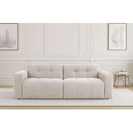 3-Sitzer OTTO HOME, B:220cm H:73cm T:93cmbeige, 100% polyester, Sofas, "Tapley", Breite 220 cm,Boucle, Struktur fein, mit Knopfsteppung, bodentief