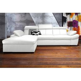Ecksofa, B:280cm H:77cm T:170cm, weiß, exxpo - SOFA FASHION, Microfaser-Primabelle (100%