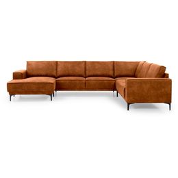 Wohnlandschaft OTTO HOME, B:342cm H:85cm T:260cm, braun, 100% Polyester, Sofas, "XXL Sofa Oland, Struktur, Flachgewebe, Luxus-Microfaser, Boucle",