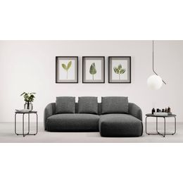 Ecksofa Trendmanufaktur, B:232cm H:87cm T:167cm, schwarz, 100% Polyester, Wohnzimmer, Sofas, "Shawn elegantes Designsofa, Breite 232cm, L-Form",