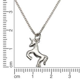 ZEEme Kinder Kette mit Anh&auml;nger "925 Silber Einhorn-Motiv", 36/38cm, Silber 925 (Sterlingsilber), L: 38 B: 12mm, wei&szlig;, Silber 925 (Sterlingsilber),