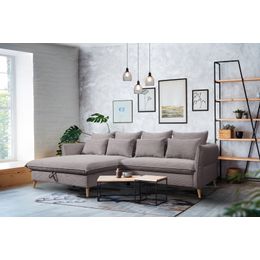 Ecksofa, B:274cm H:88cm T:170cm, braun, exxpo - SOFA FASHION, Wohnzimmer, Sofas, "WALPY, elegant & modern, bequem, schmale Armlehnen, Breite 274cm",