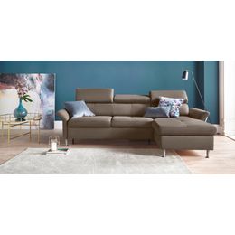 Ecksofa, B:257cm H:96cm T:167cm, beige, exxpo - SOFA FASHION, Luxus-Microfaser (100% Polyester), Wohnzimmer, Sofas, "Maretto, bequem & komfortabel,