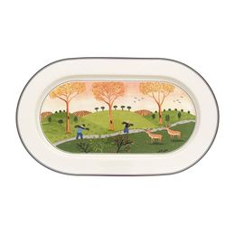 Villeroy & Boch VILLEROY & BOCH Servierplatte "Platte oval Design Naif 34 x 24 cm bunt", bunt, Servierplatten