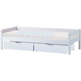 Jugendbett Home Affaire, B:166cm H:46,5cm L:760cm, weiß, Matratzenbezug: 100% Baumwolle, Betten, "ECO One", Kinderbett mit Rausfallschutz, mit 2