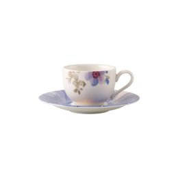 Villeroy & Boch VILLEROY & BOCH Tasse "Mokka-/Espressotasse mit Untertasse Mariefleur Gris Basic 50 ml bunt", bunt, Trinkgefäße
