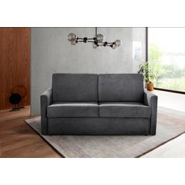 Schlafsofa Home Affaire, B:162cm H:85cm T:100cm, grau, Struktur weich: (100% Polyester);Luxus-Microfaser weich: (100% Polyester), Wohnzimmer, Sofas,