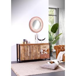 Sideboard GUTMANN FACTORY, B:150cm H:80cm T:47cm, beige, Massivholz, Wohnzimmer, Sideboards, "Clint", Kommode, Breite 150 cm