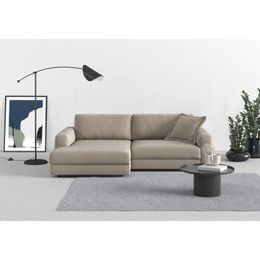Ecksofa Trendmanufaktur, B:250cm H:84cm T:176cm, grau, 100% Polyester, Wohnzimmer, Sofas, "Bourbon, Mega Designsofa mit tollem Sitzkomfort, Breite